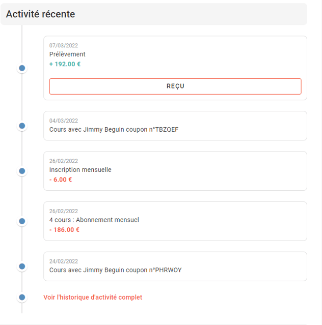 Comment lire mon historique client